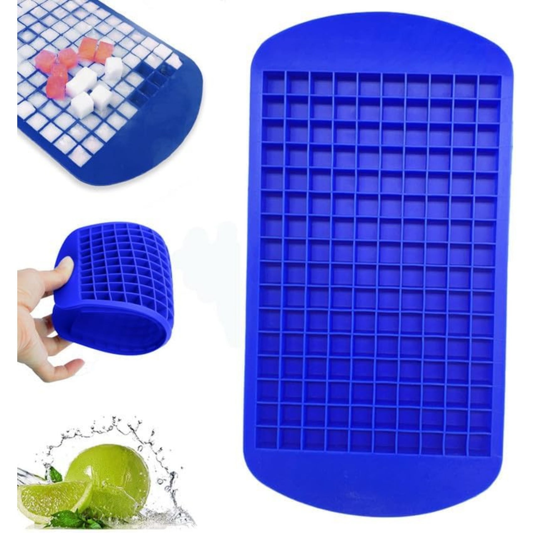 Tingzi Mini Ice Cube Tray for Freezer, 160 Small Ice Cube Molds Easy ...