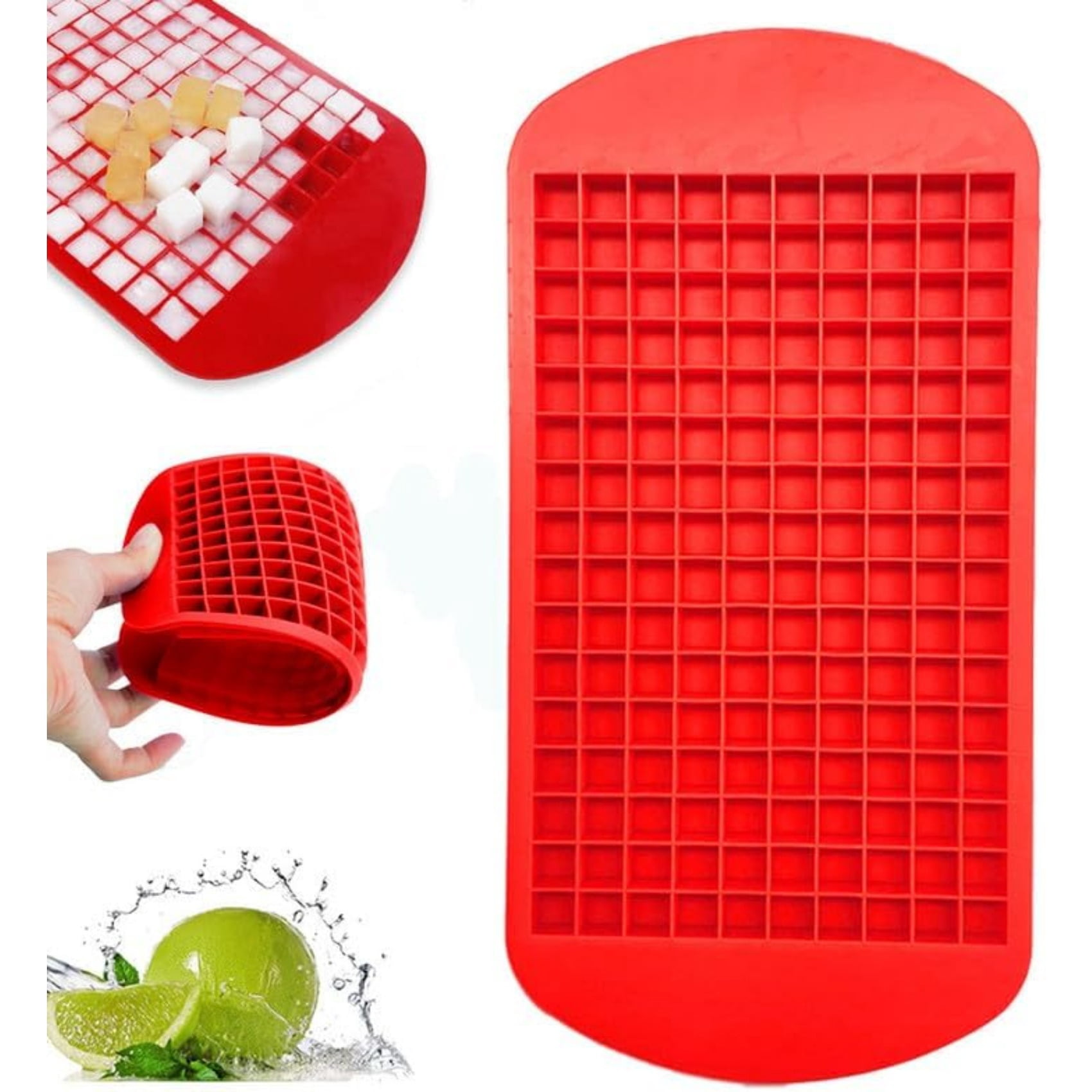 Tingzi Mini Ice Cube Tray for Freezer, 160 Small Ice Cube Molds Easy ...