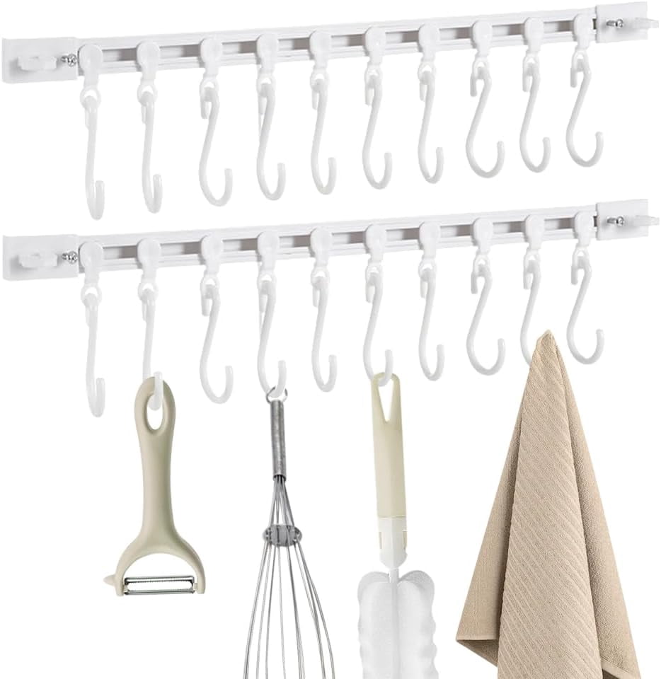 Tingzi Multifunctional Slide Rail Hook,Kitchen Utensil Hanging Rack ...