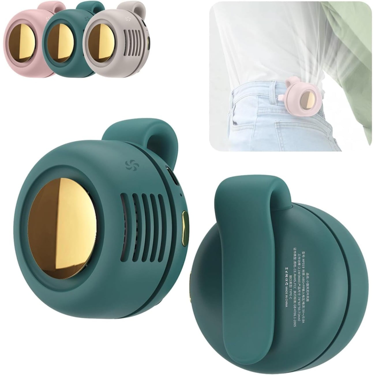 Tingzi Portable Silent Mini Bladeless Fan Clip On, Mini Fan With Clip ...