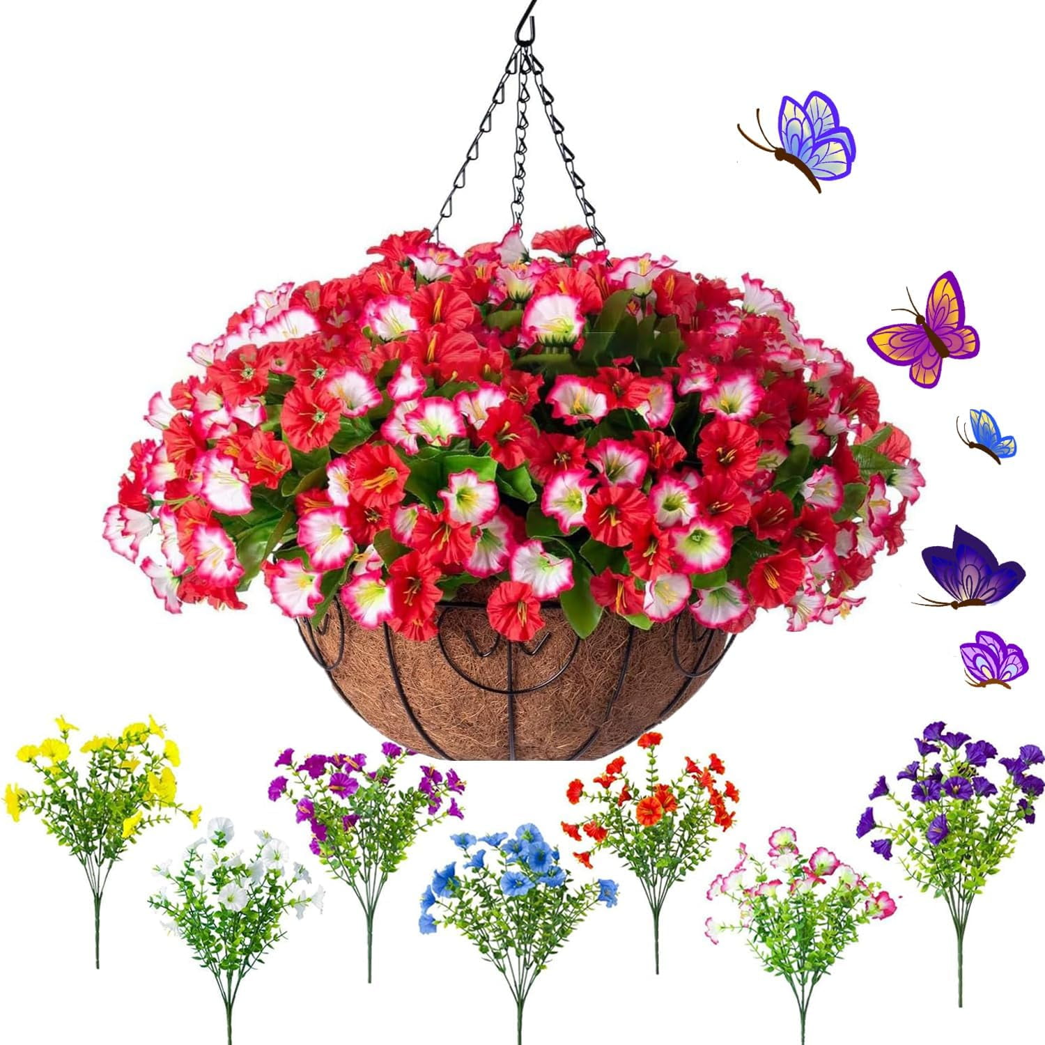 Tingzi Shopstickrt UV Simulation Artificial Petunias Flower, Artificial ...