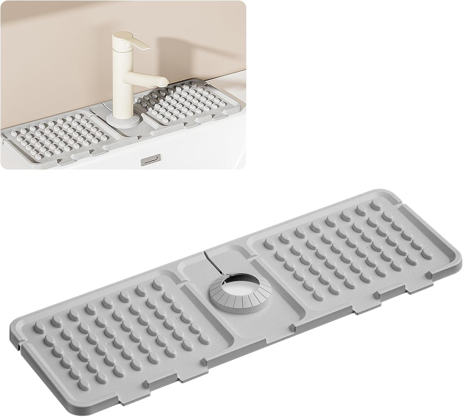 Tingzi Silicone Faucet Mat for Kitchen and Bathroom Sinks - Food Grade ...