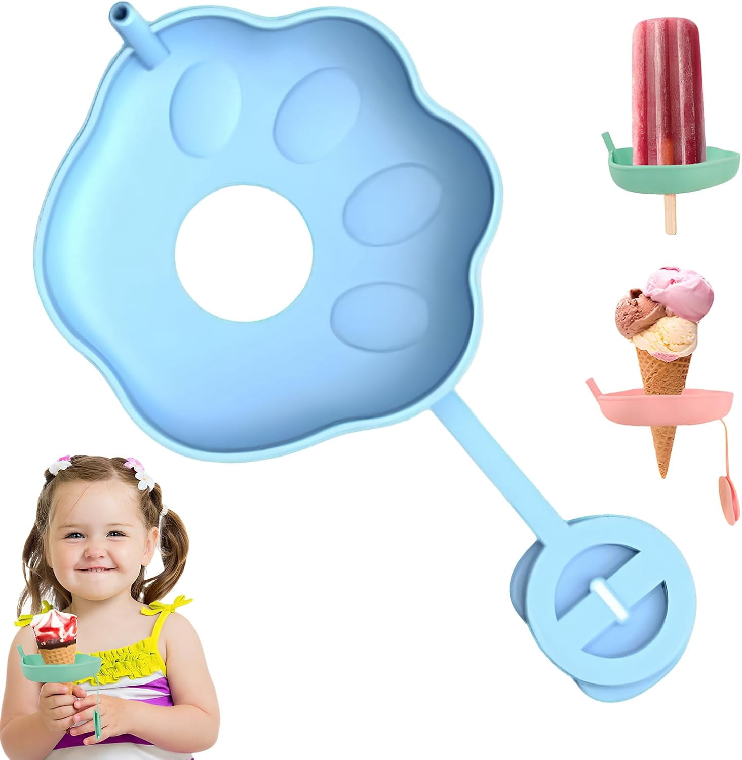 Tingzi Silicone Ice Cream Stand, Reusable & Hands don't freeze, Mess ...