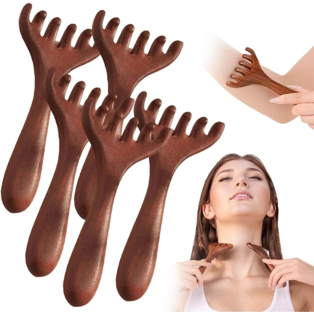 Tingzi Six-Claw Fishtail Massage Comb Manual Scalp Massager,Six Touch ...