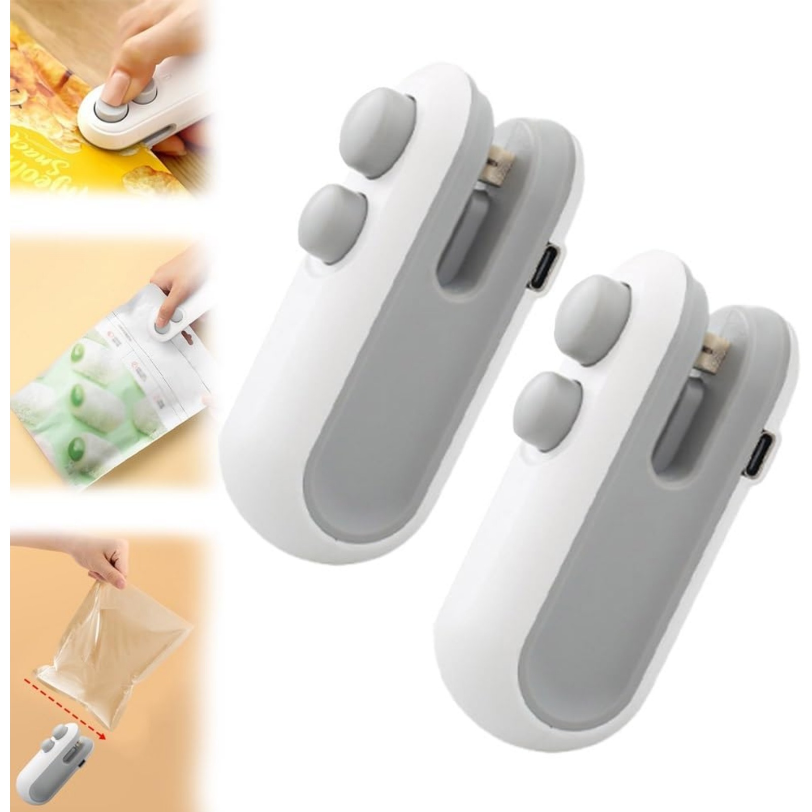 Tingzi Small 2-in-1 Rechargeable Magnetic Snack Sealer, Household Mini ...