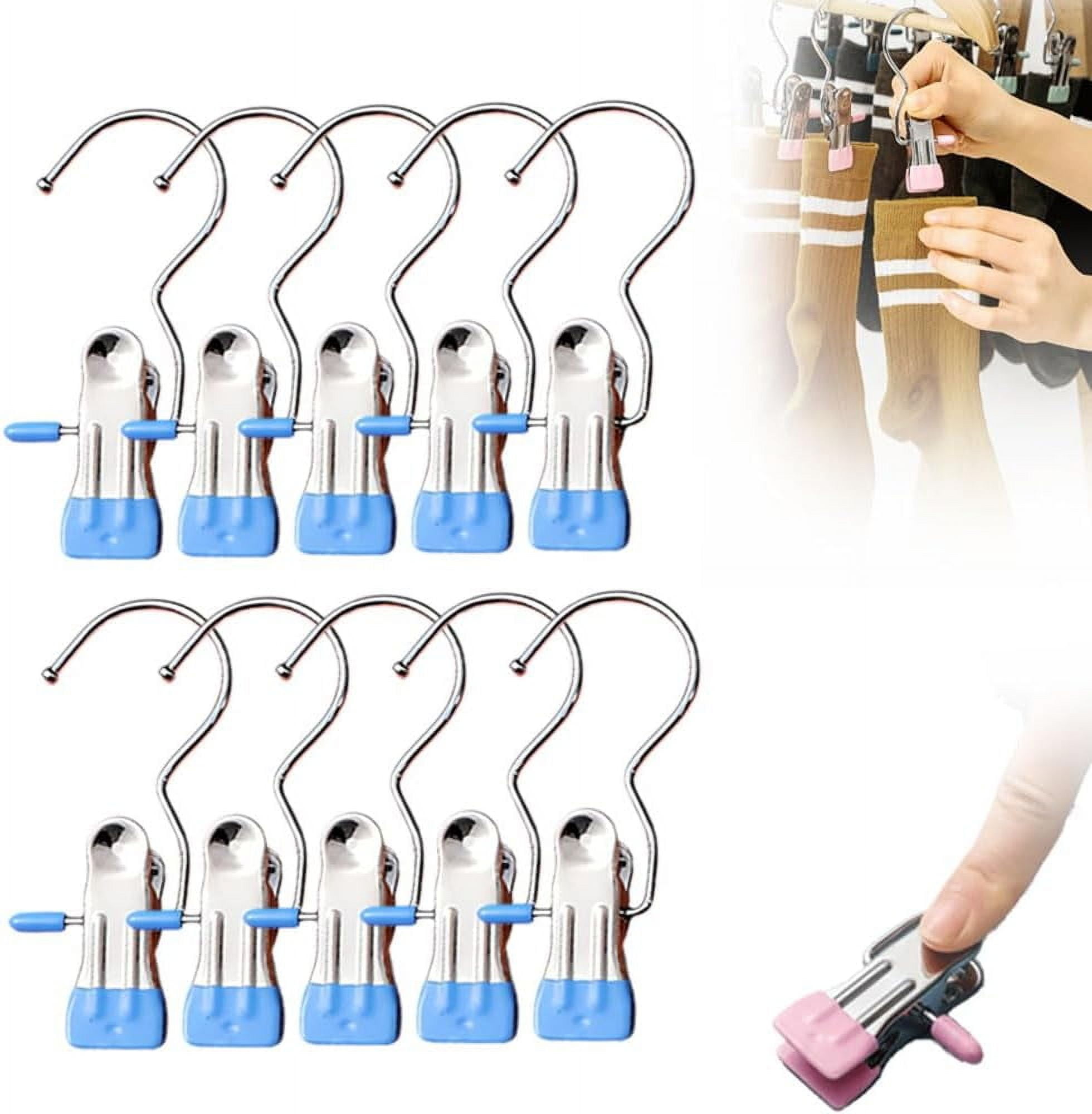 Tingzi Space-Saving Clothespin Hat Pants Storage Hanging Travel Hook ...