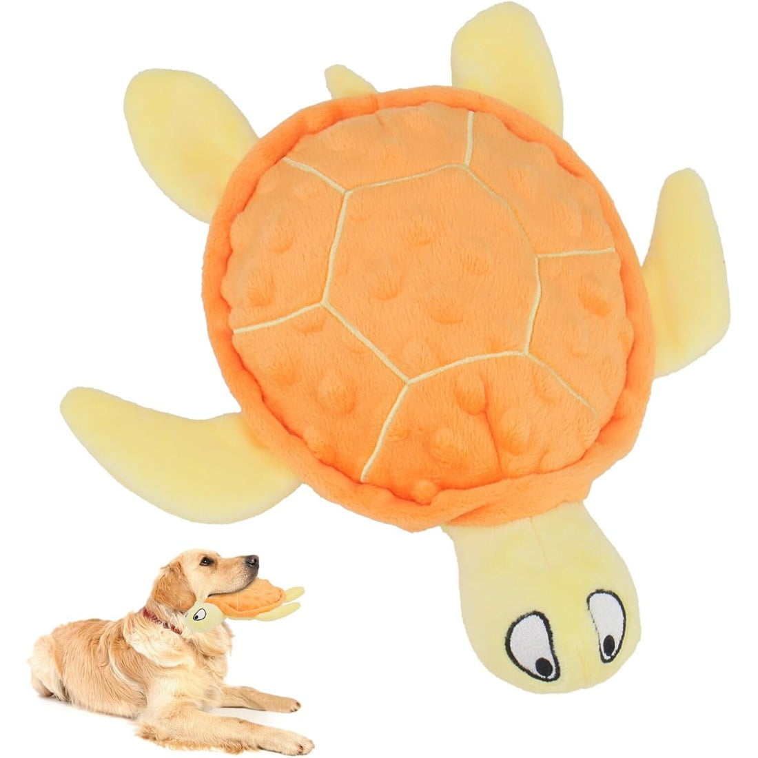 Tingzi Squeaky Sea Turtle Plush Dog Toy - Durable, No Stuffing ...