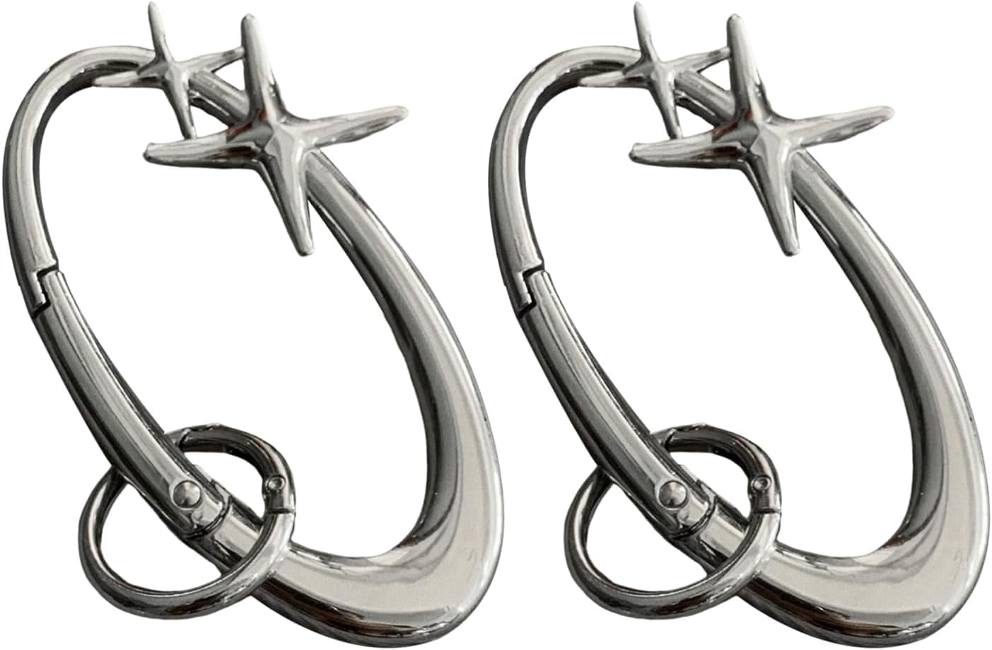 Tingzi Stainless Steel Matte Chrome Carabiner Keychain, Heavy-Duty ...