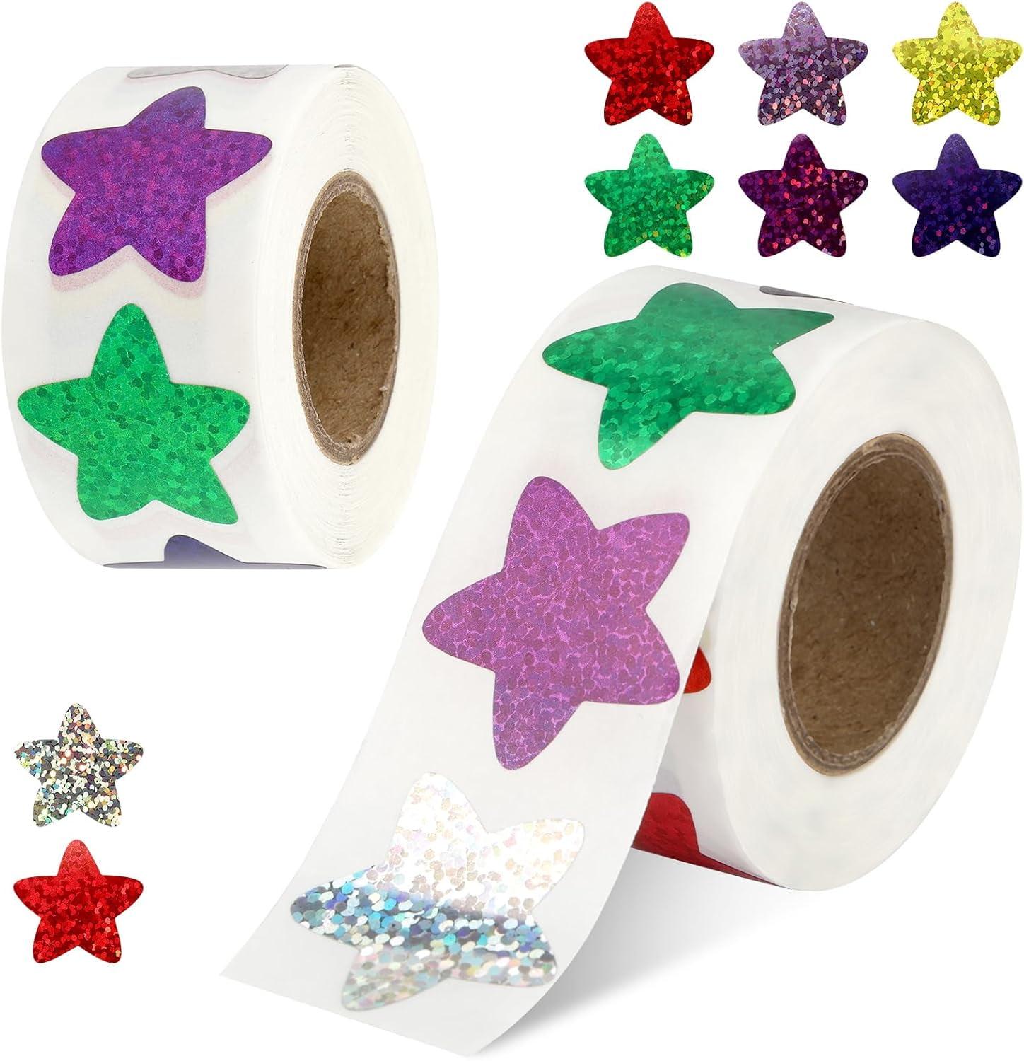 Tingzi Star Stickers for Kids Reward, 1000 pcs Holographic Gold Star ...