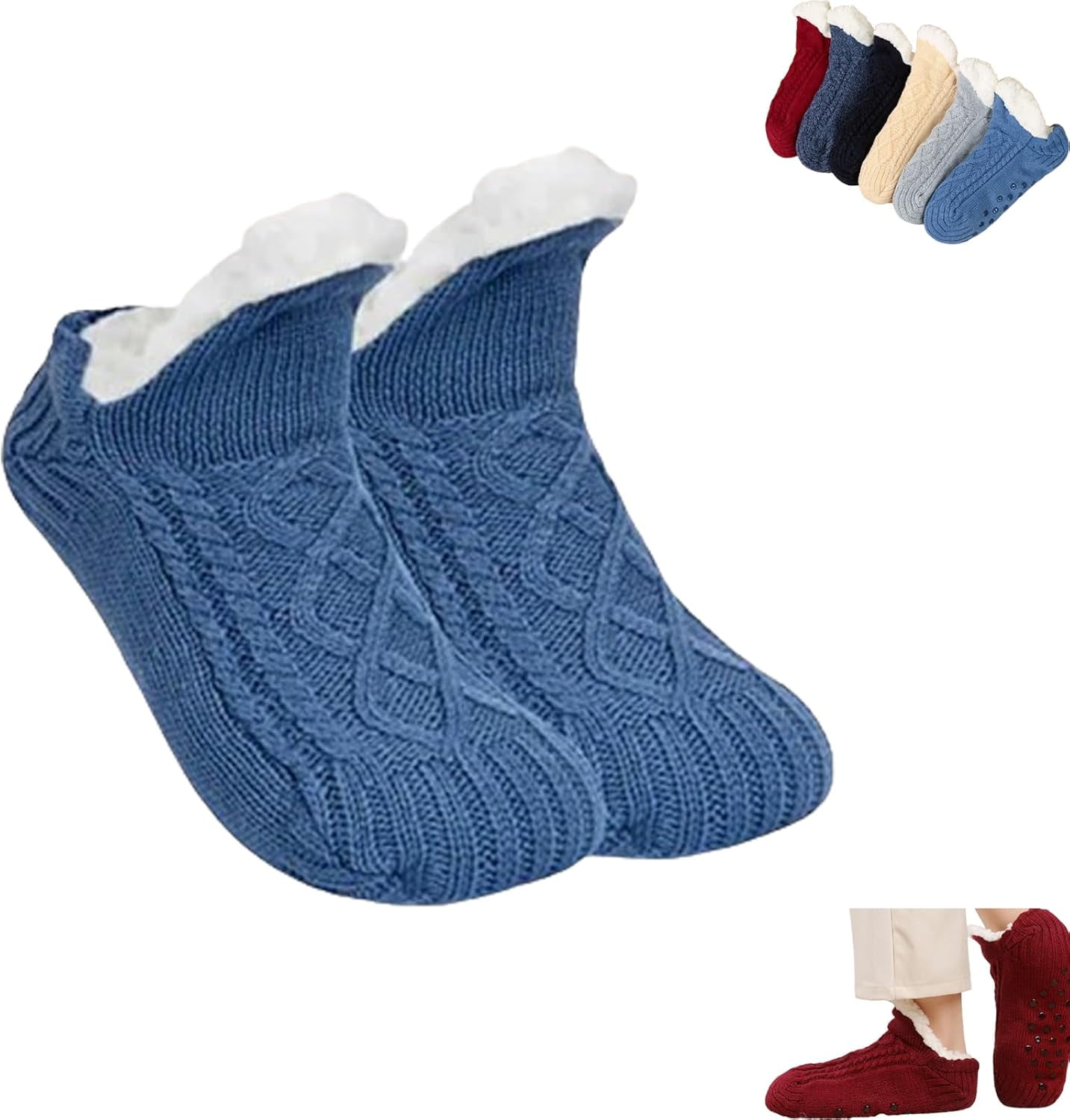 Tingzi Truecups Fleece Socks, House Socks for Men Women Indoor, Fleece ...