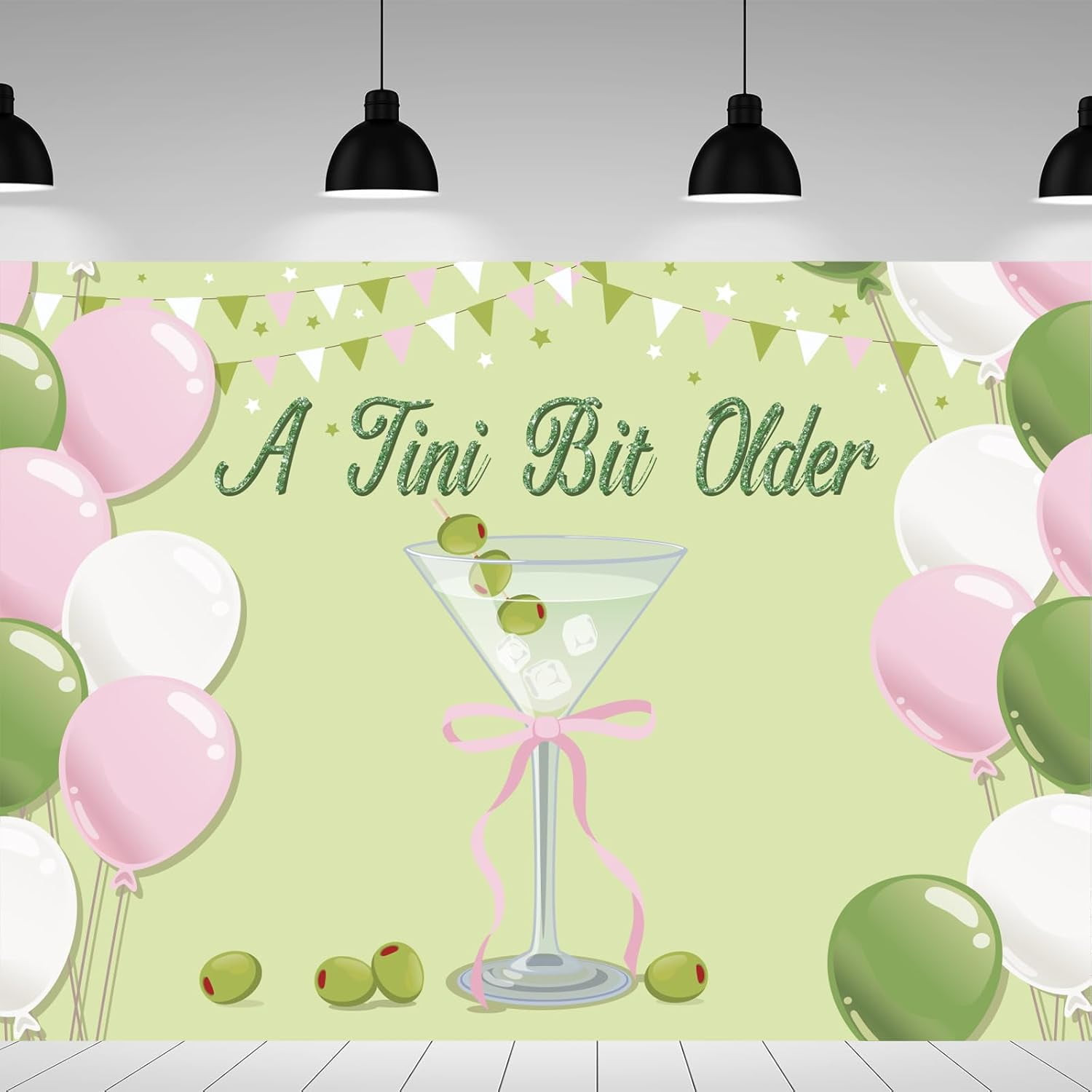A Tini Bit Older Backdrop Martini Bar Birthday Party Decorations A Tini ...