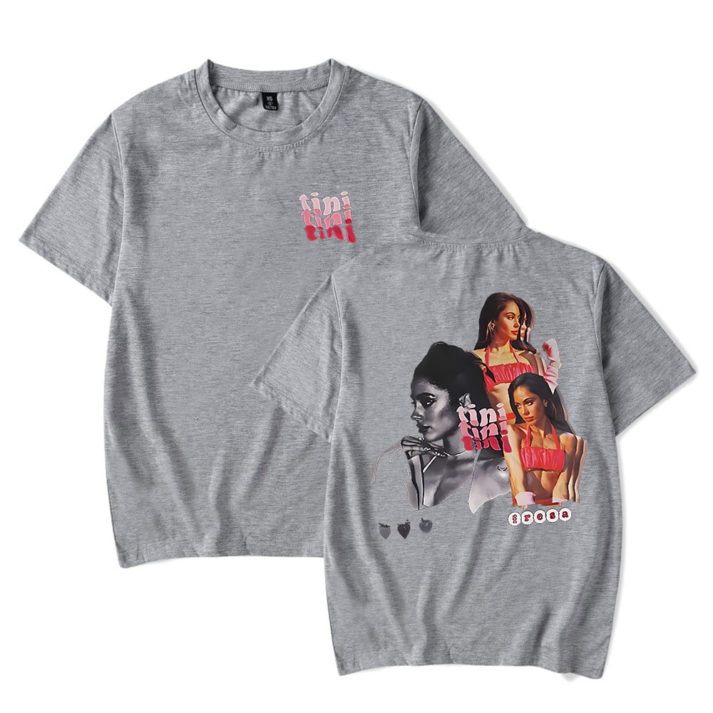 Tini Stoessel Tini Printed Tee Shirt Round Neck Short Sleeved Summer ...