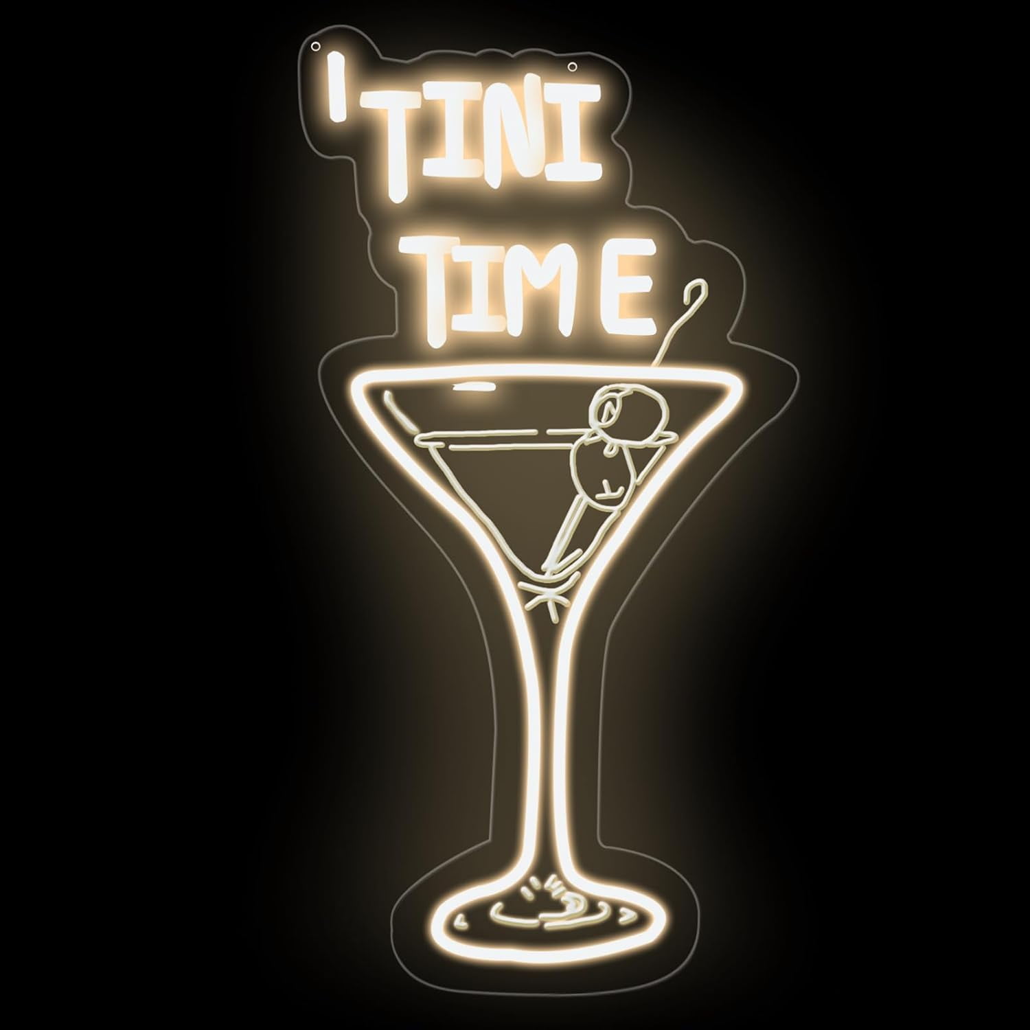 Tini Time Neon Sign, Martini LED Neon Sign for Bars, Elegant Cocktail ...