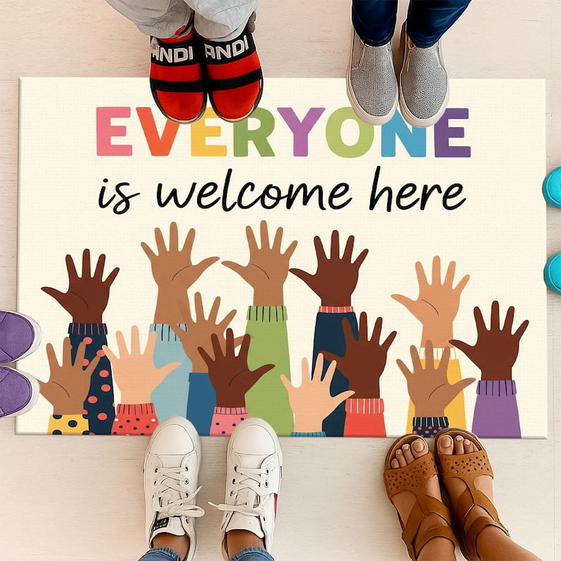 TiniDecor Everyone Is Welcome Here Doormat - 18"x30" Diversity ...