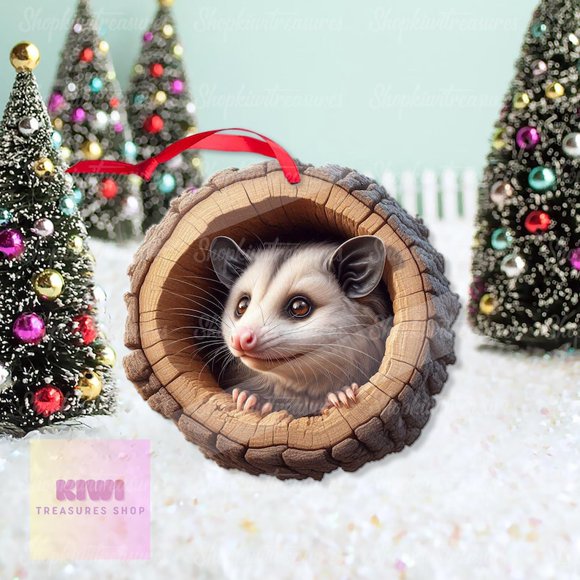 Opossum Christmas Ornament