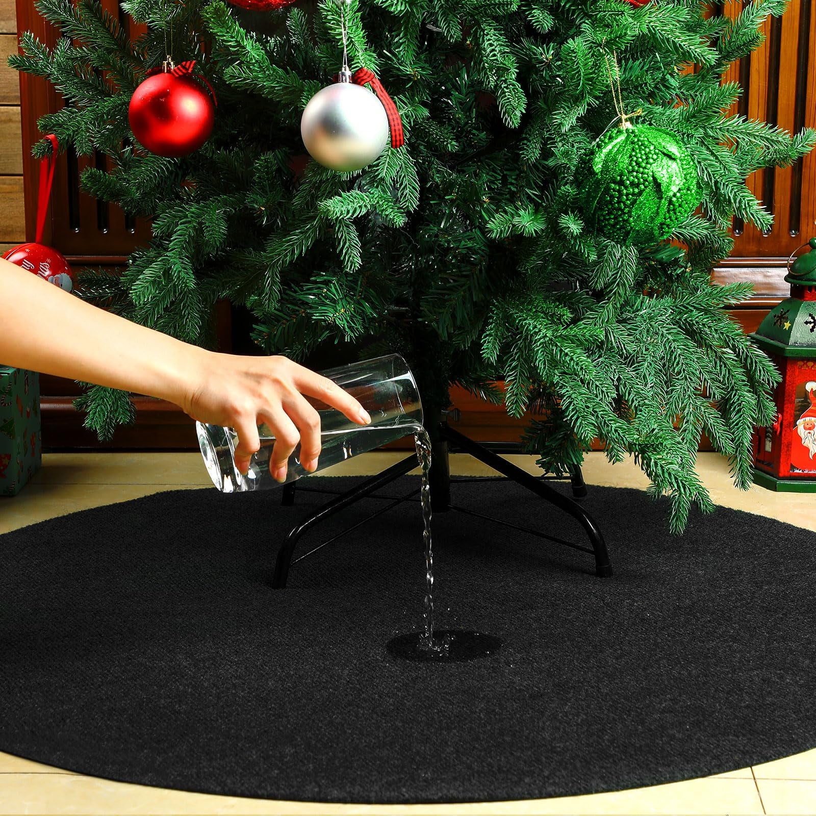 Tinideya 35 Inch Christmas Tree Mat Waterproof Floor Mat Heavy Duty ...