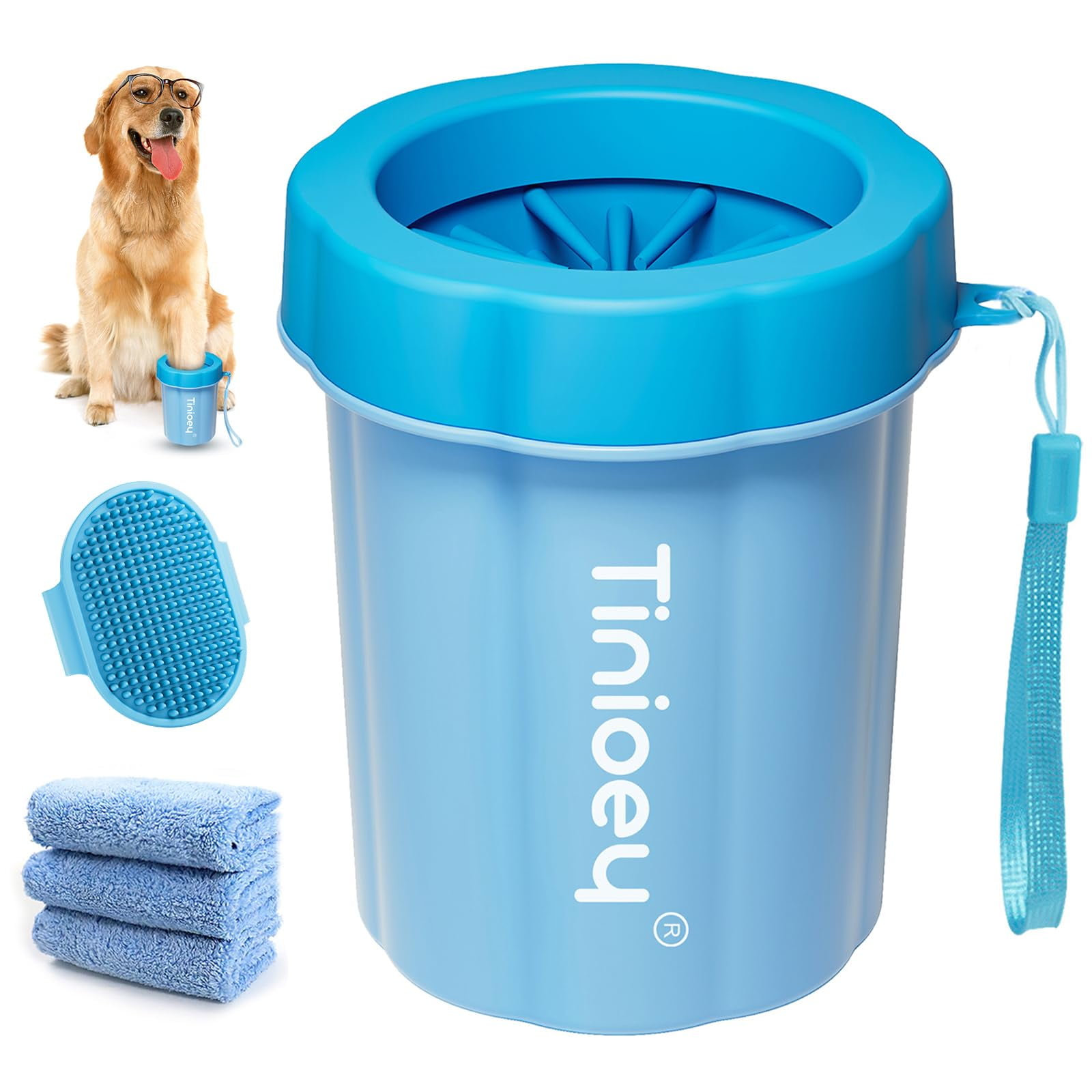 Tinioey Dog Paw Cleaner MSF2 for Dogs (with 3 Absorbent Towels), Dog ...