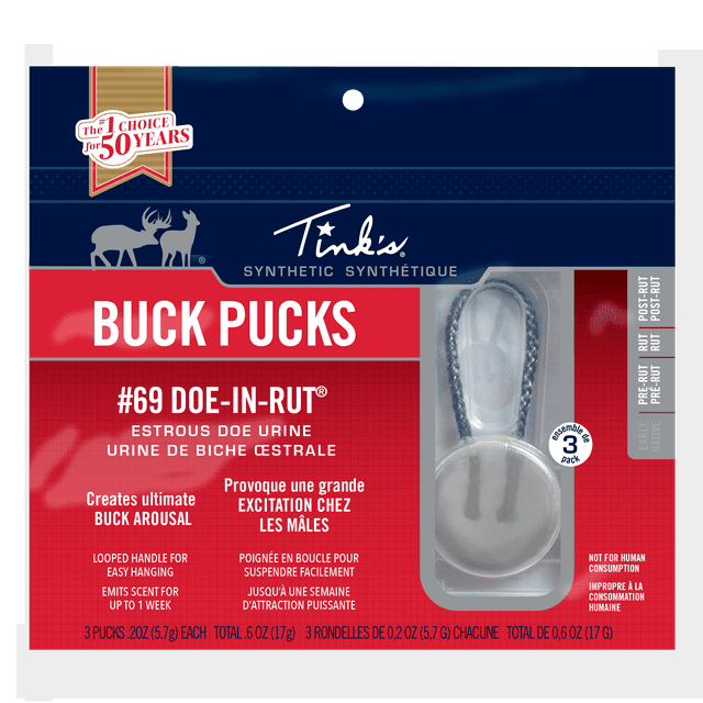 Tink's #69 Synthetic Doe-in-Rut Estrous Doe Urine Buck Pucks - 3 Pack ...