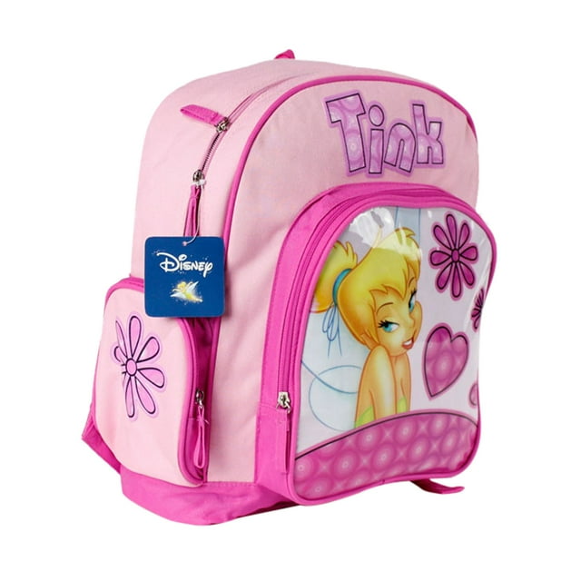 Tinker Bell 16" Backpack - Pink - with Water Bottle - Walmart.com
