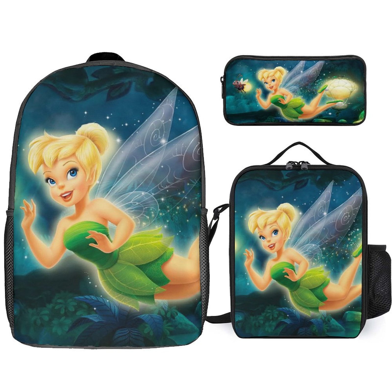 Tinker Bell 3Pcs Backpacks Sets with Lunch Bag And Pencil Case for Work ...
