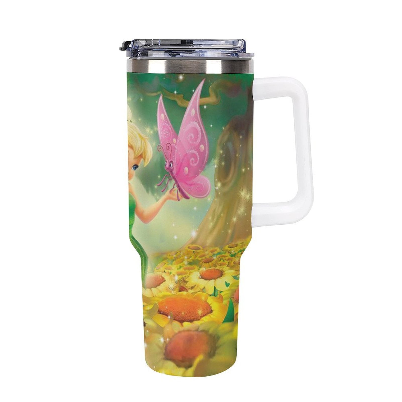 Tinker Bell 40 Oz Tumbler With Handle And Straw, Stainless Steel Vacuum ...