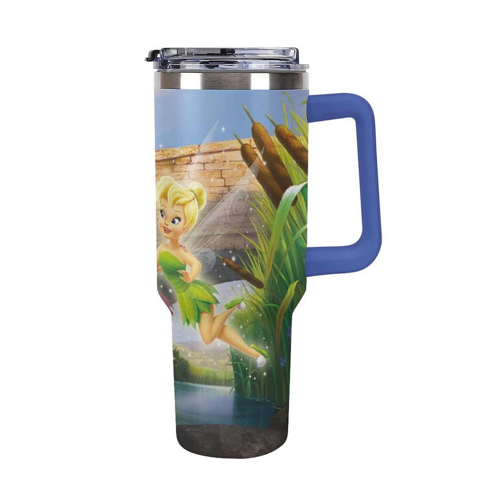 Tinker Bell 40 Oz Tumbler With Handle And Straw, Stainless Steel Vacuum ...