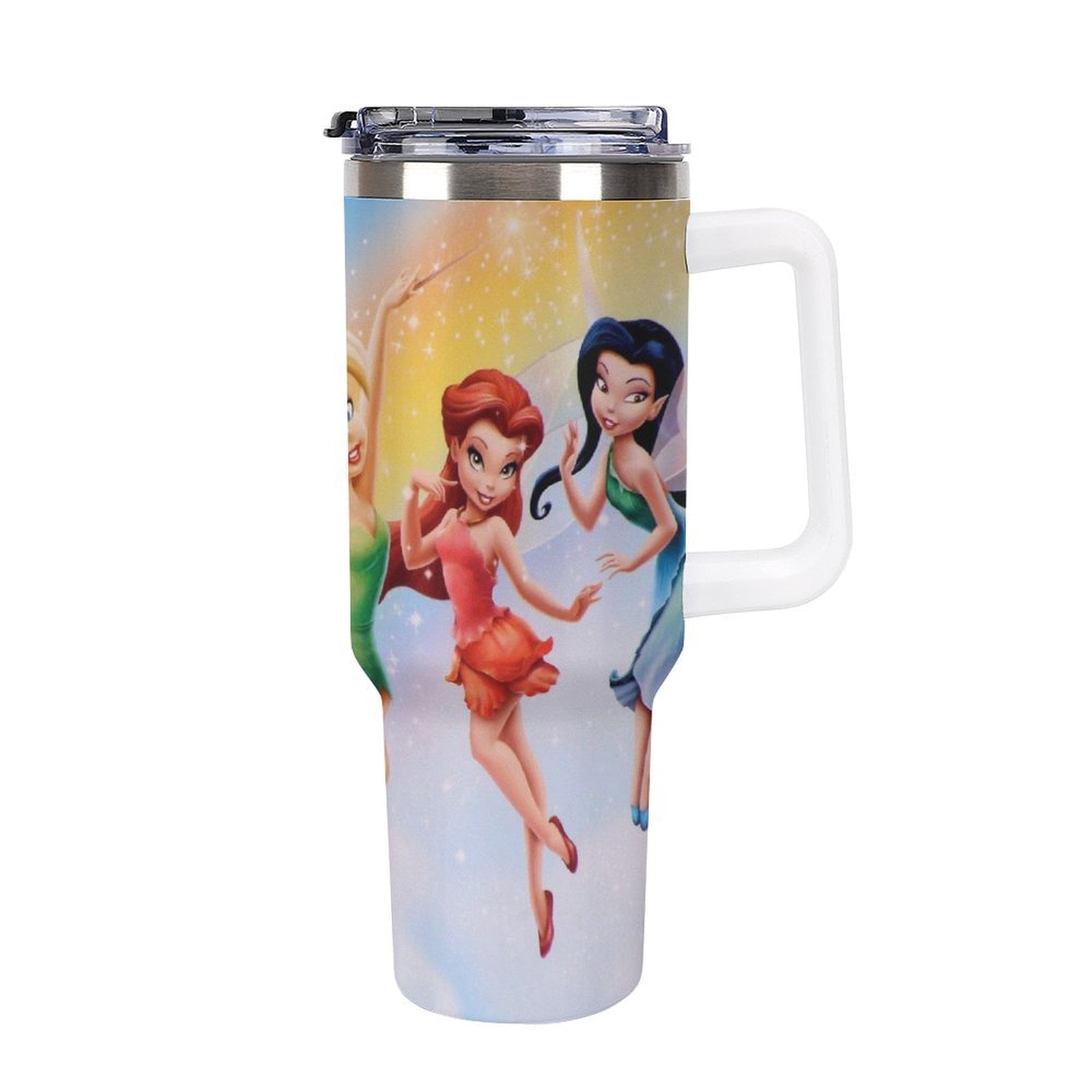Tinker Bell 40 Oz Tumbler With Handle And Straw, Stainless Steel Vacuum ...