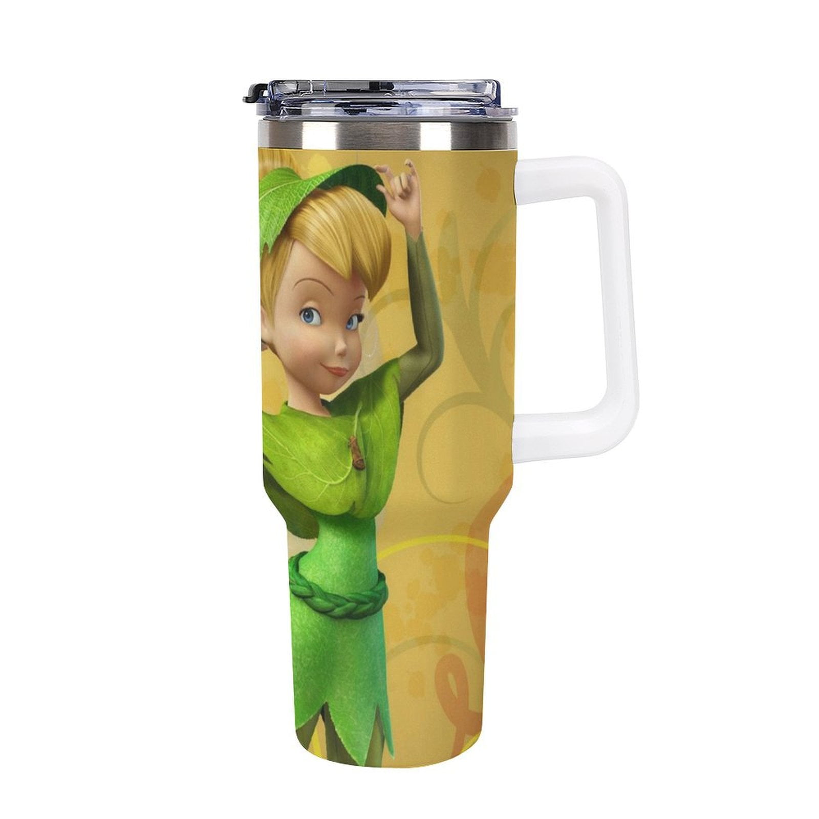 Tinker Bell 40 Oz Tumbler With Handle And Straw, Stainless Steel Vacuum ...