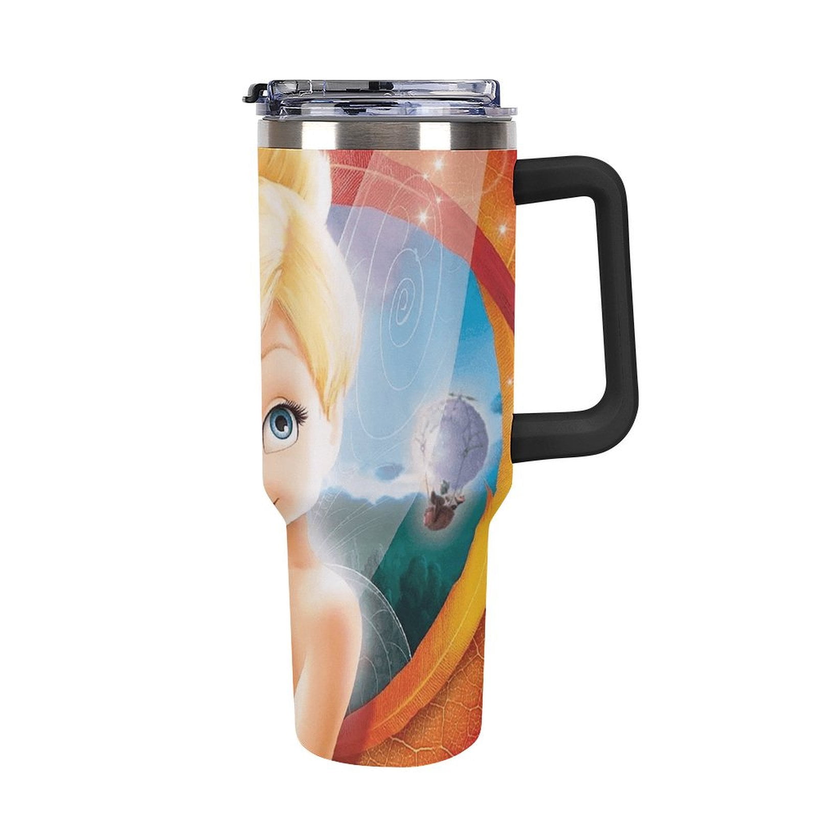 Tinker Bell 40 Oz Tumbler With Handle And Straw, Stainless Steel Vacuum ...