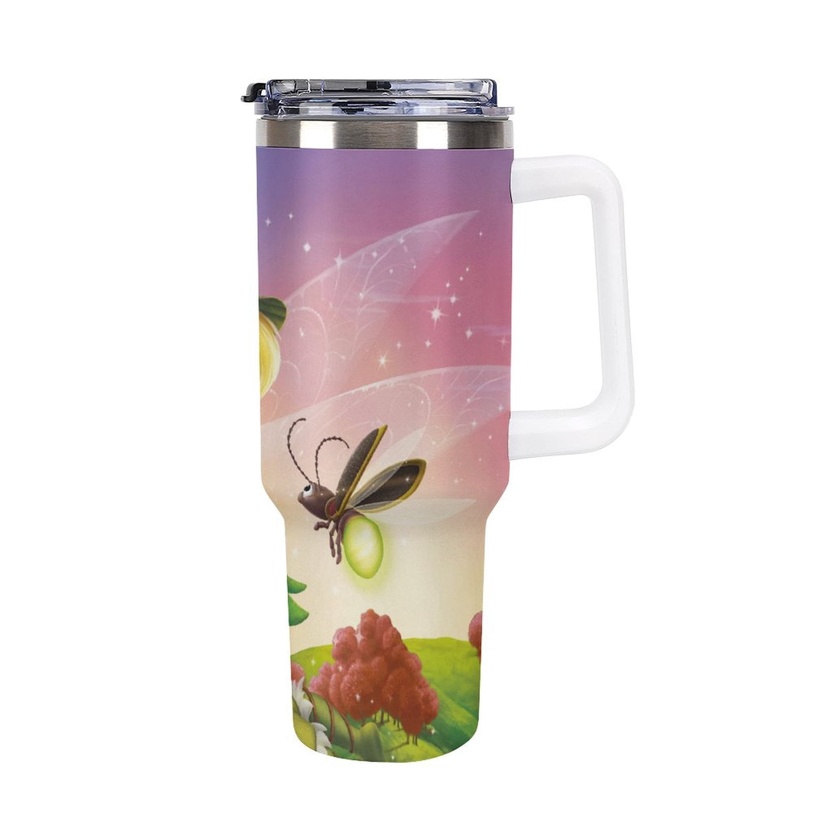 Tinker Bell 40 Oz Tumbler With Handle And Straw, Stainless Steel Vacuum ...