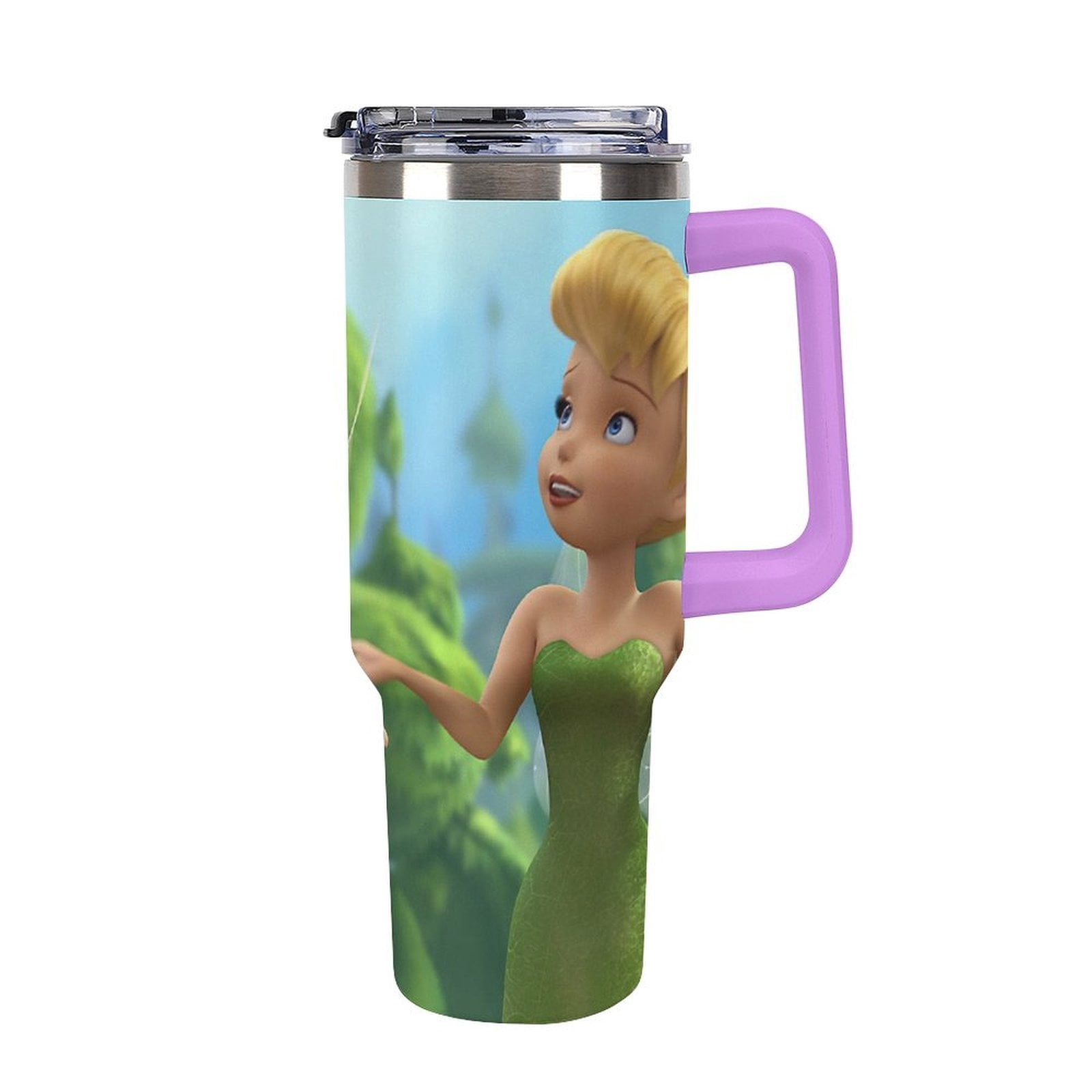 Tinker Bell 40 Oz Tumbler With Handle And Straw, Stainless Steel Vacuum ...