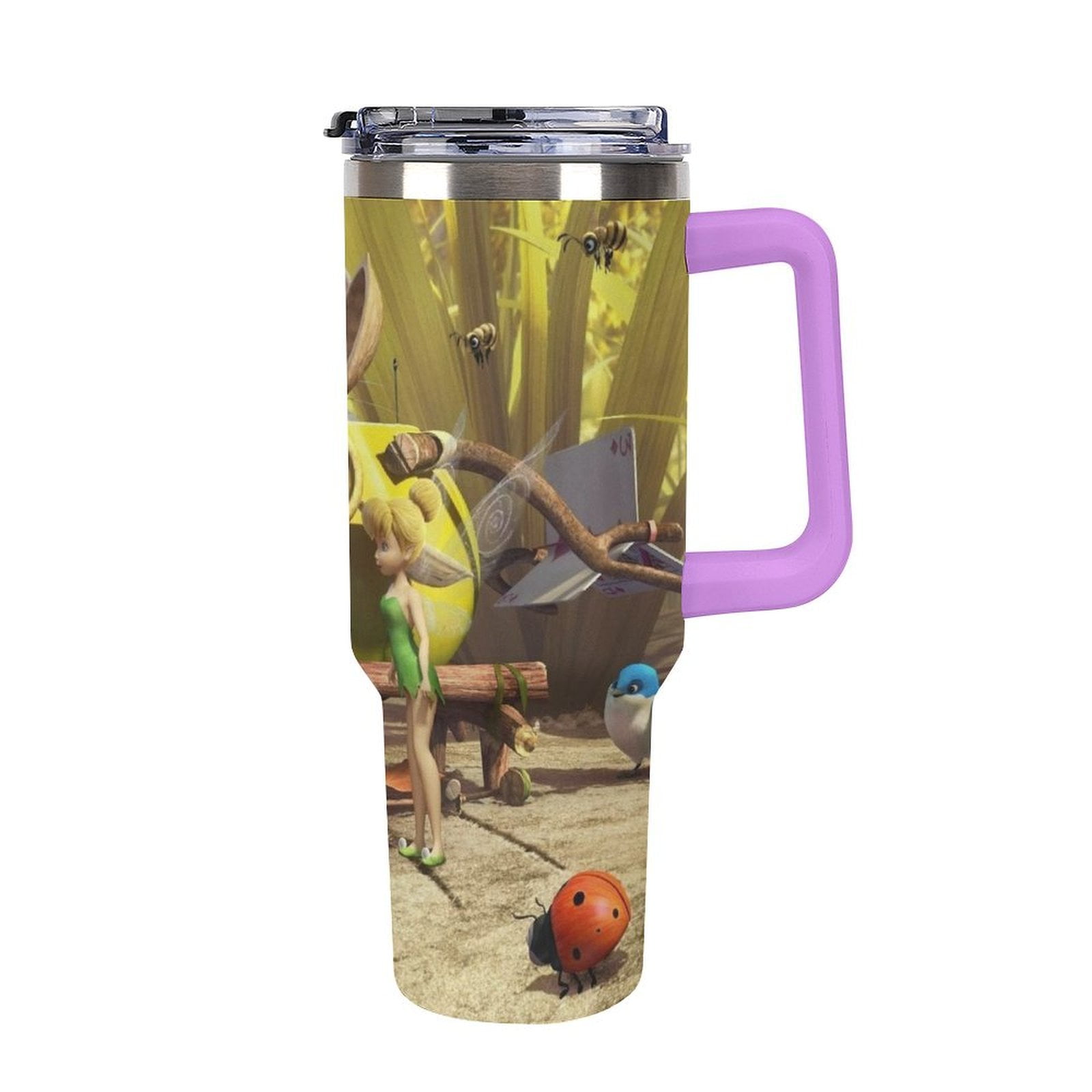 Tinker Bell 40 Oz Tumbler With Handle And Straw, Stainless Steel Vacuum ...