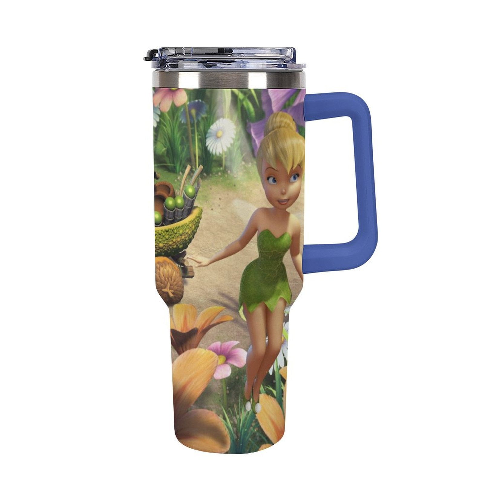 Tinker Bell 40 Oz Tumbler With Handle And Straw, Stainless Steel Vacuum ...