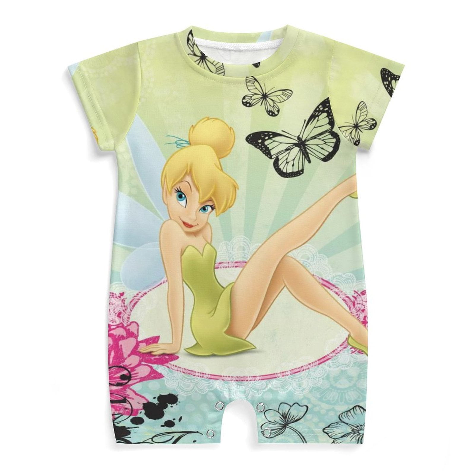 Tinker Bell Baby Boy Girl Short Sleeve Rompers Bodysuit One Piece ...