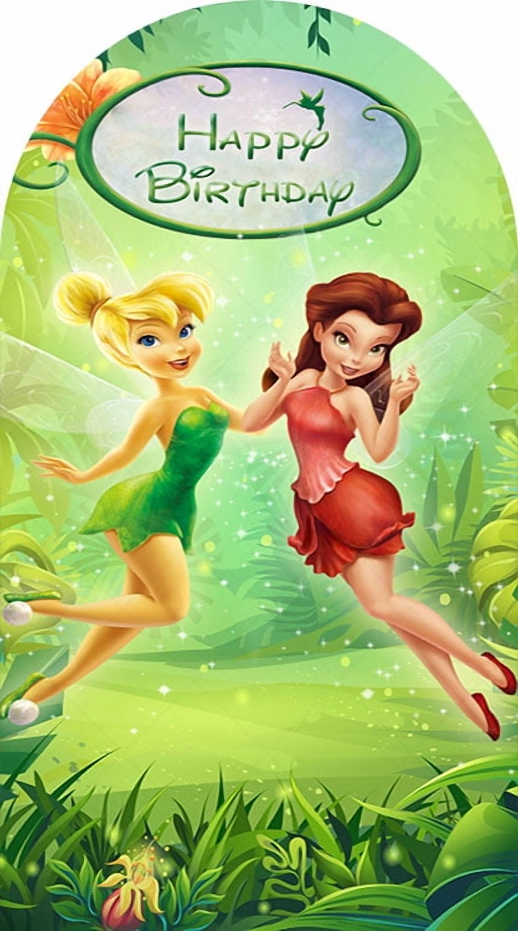 Tinker-Bell Background Birthday Party Backdrop 140 g Milk thread Arch ...