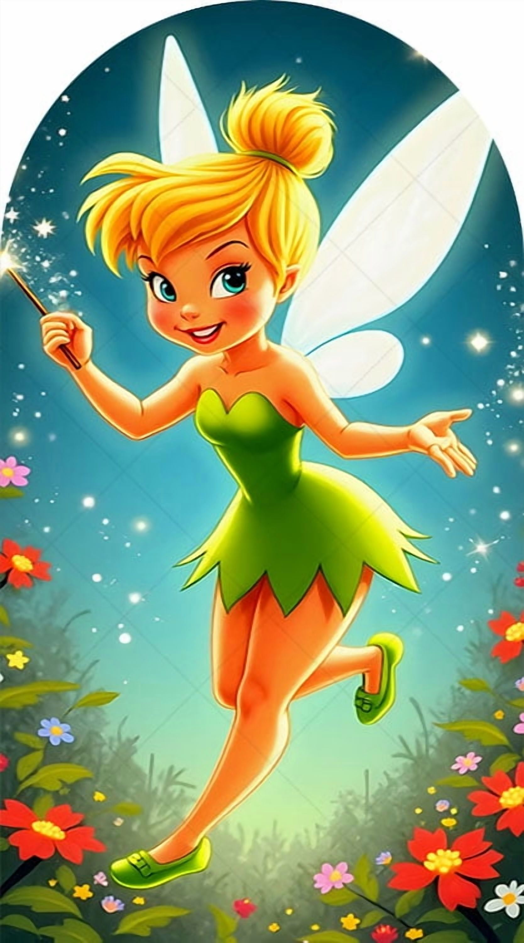 Tinker-Bell Background Birthday Party Backdrop 140 g Milk thread Arch ...