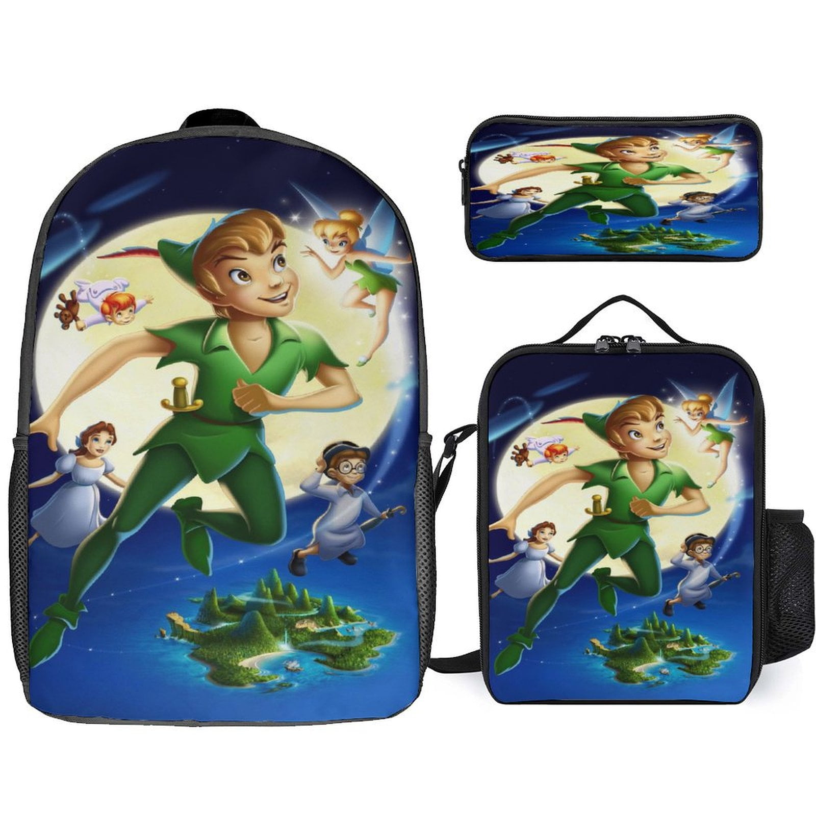Tinker Bel Backpacks 3 Piece Set Adults Bookbag with Lunch Box Pencil ...