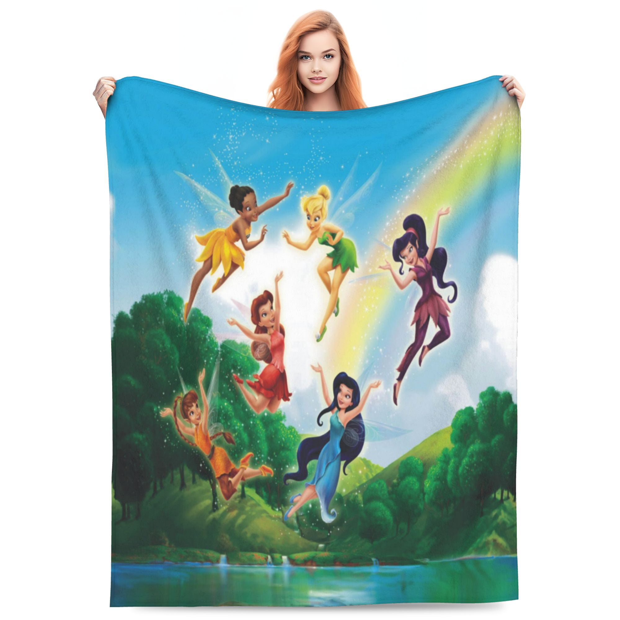 Tinker Bel Bed Blanket 3D Printed Throw Blanket Lightweight Super Soft ...
