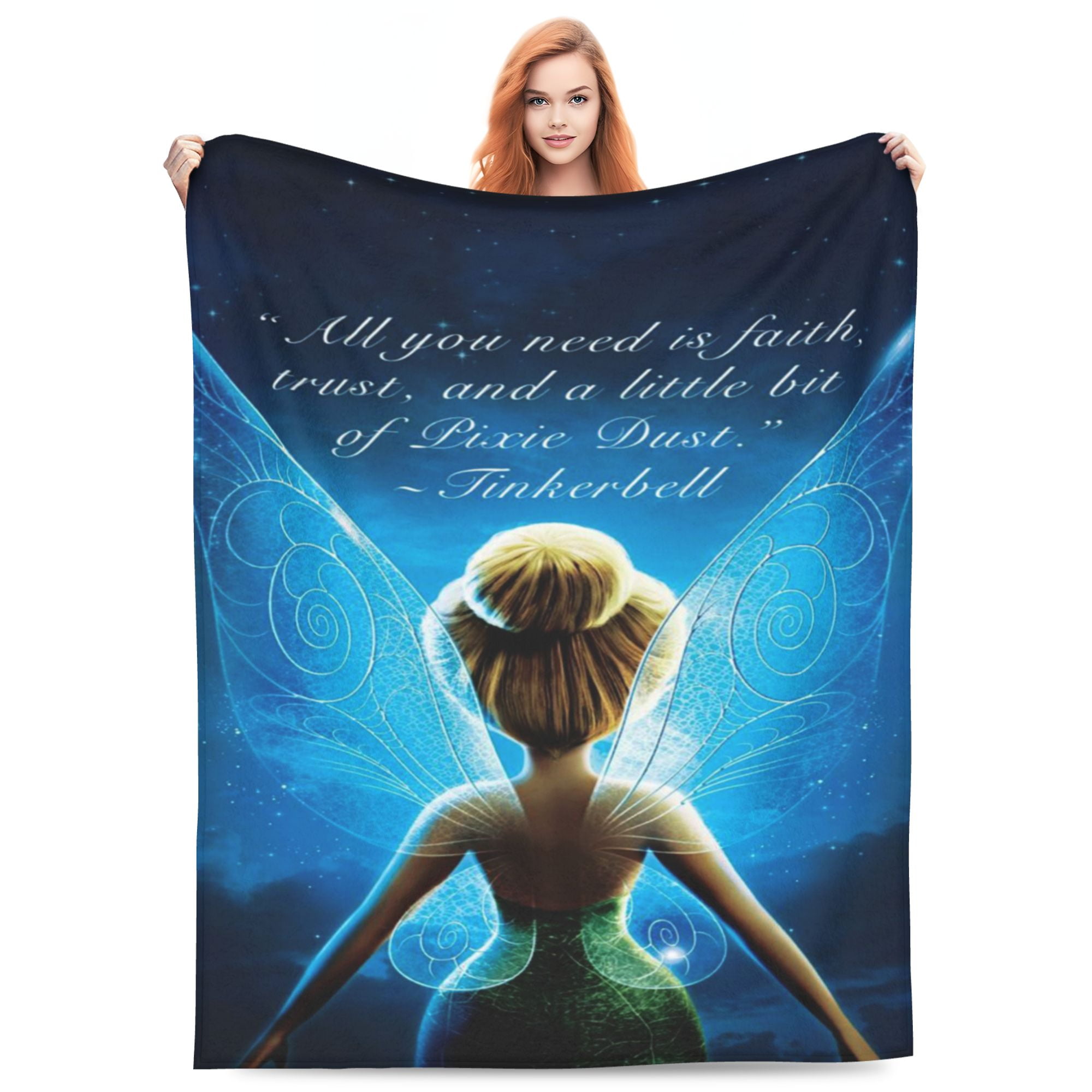 Tinker Bel Bed Blanket 3D Printed Throw Blanket Lightweight Super Soft ...