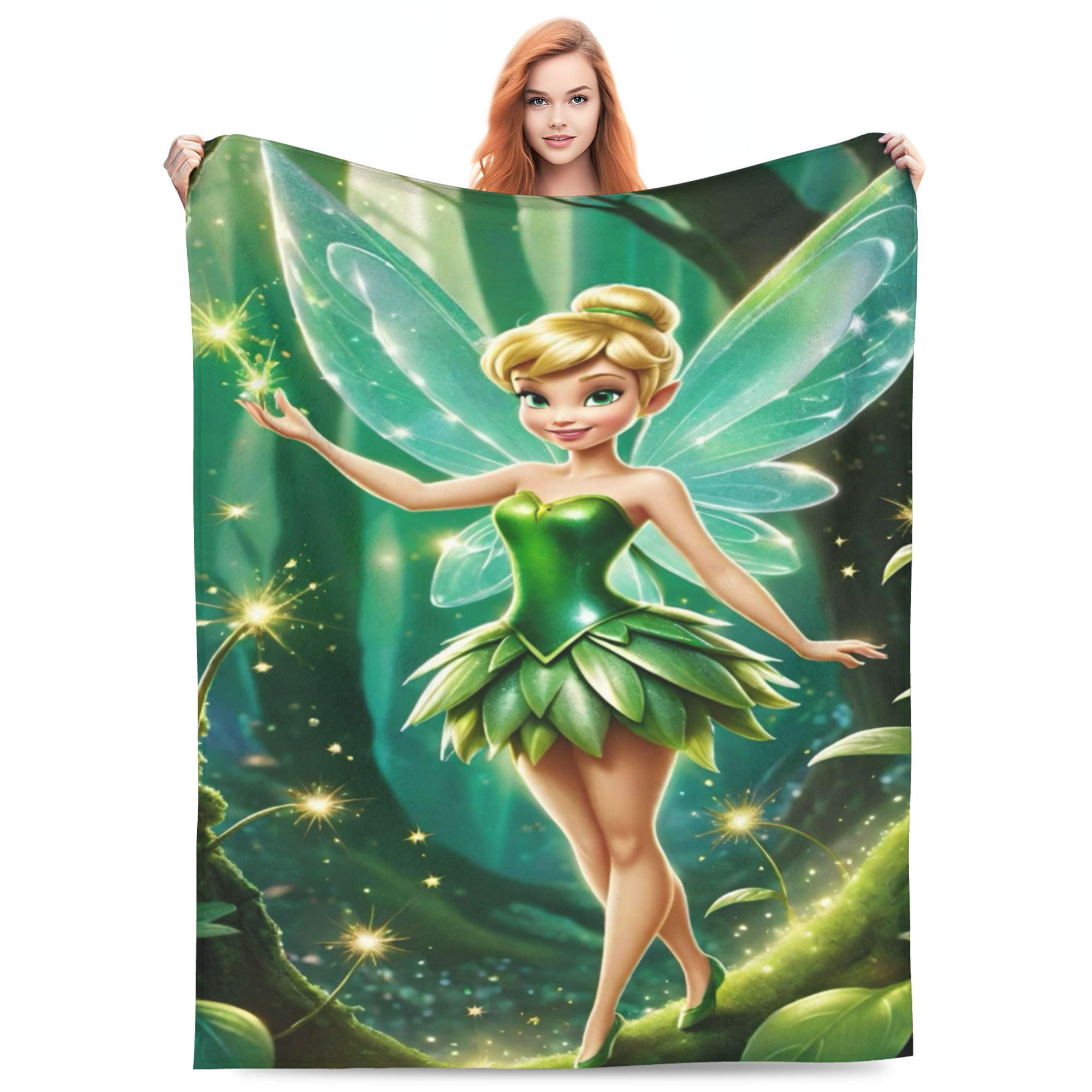 Tinker Bel Bed Blanket 3D Printed Throw Blanket Lightweight Super Soft ...