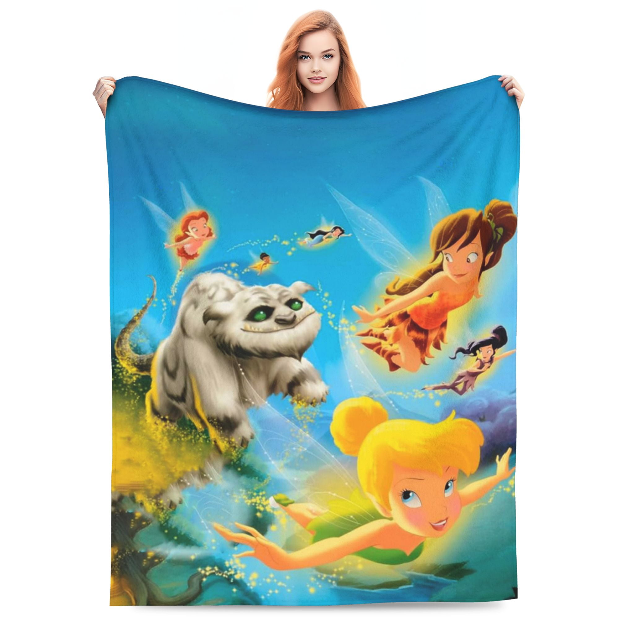 Tinker Bel Bed Blanket 3D Printed Throw Blanket Lightweight Super Soft ...