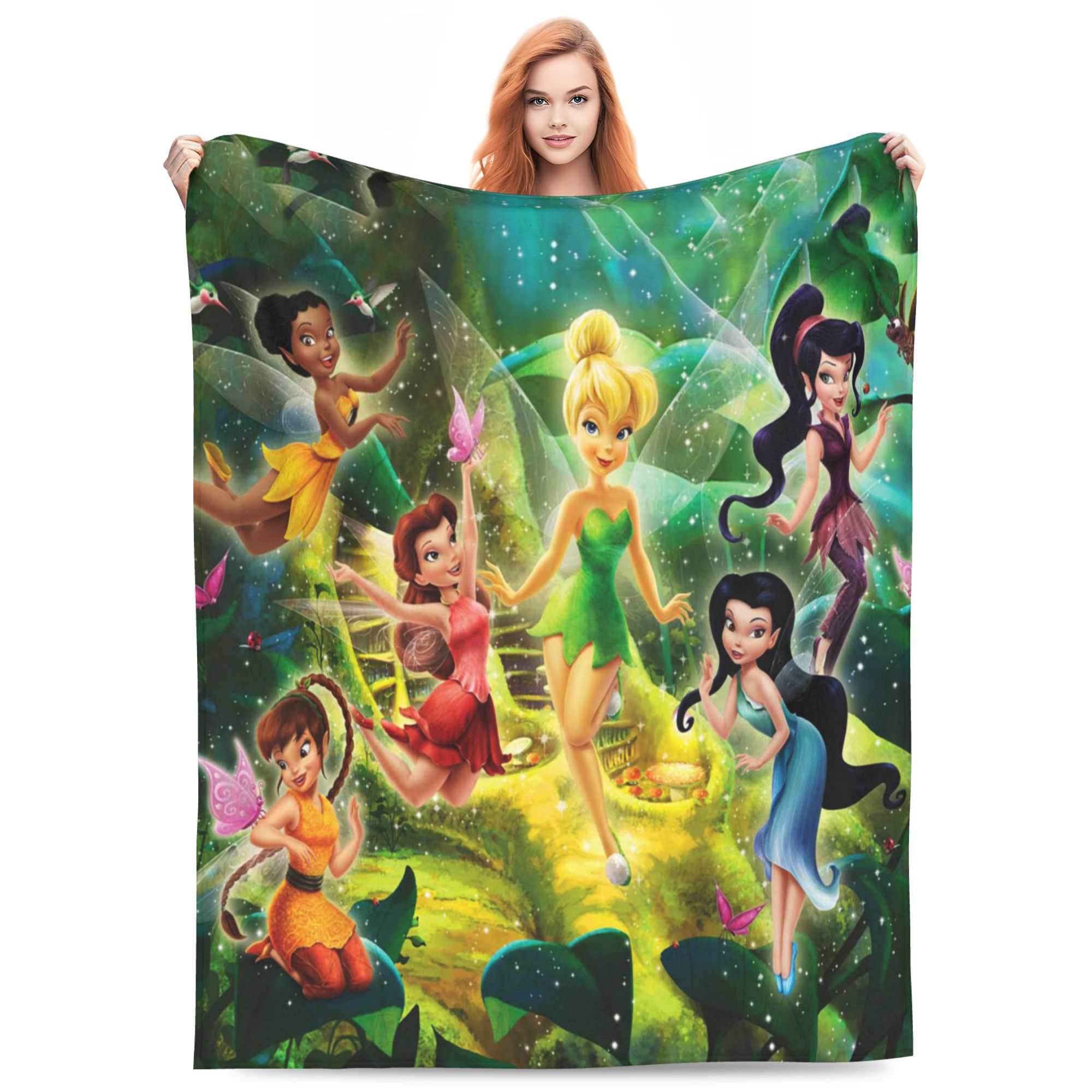 Tinker Bel Bed Blanket 3D Printed Throw Blanket Lightweight Super Soft ...