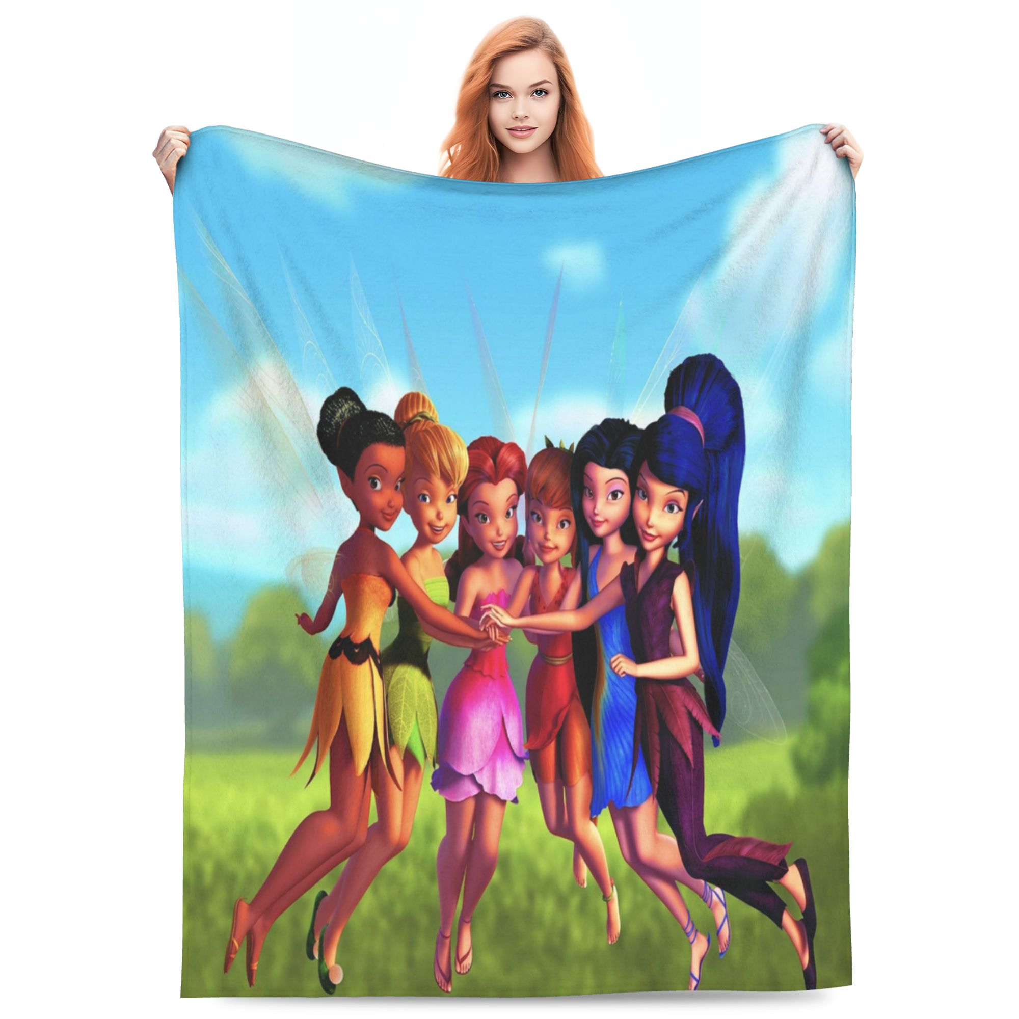 Tinker Bel Bed Blanket 3D Printed Throw Blanket Lightweight Super Soft ...