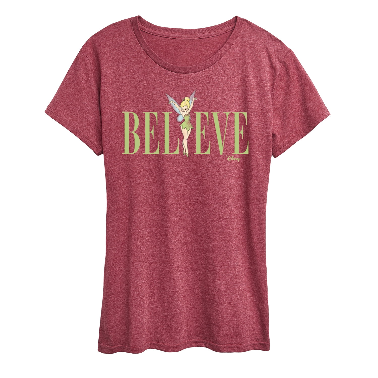 Tinker Bell - Believe - Ladies Short Sleeve Classic Fit Tee - Walmart.com