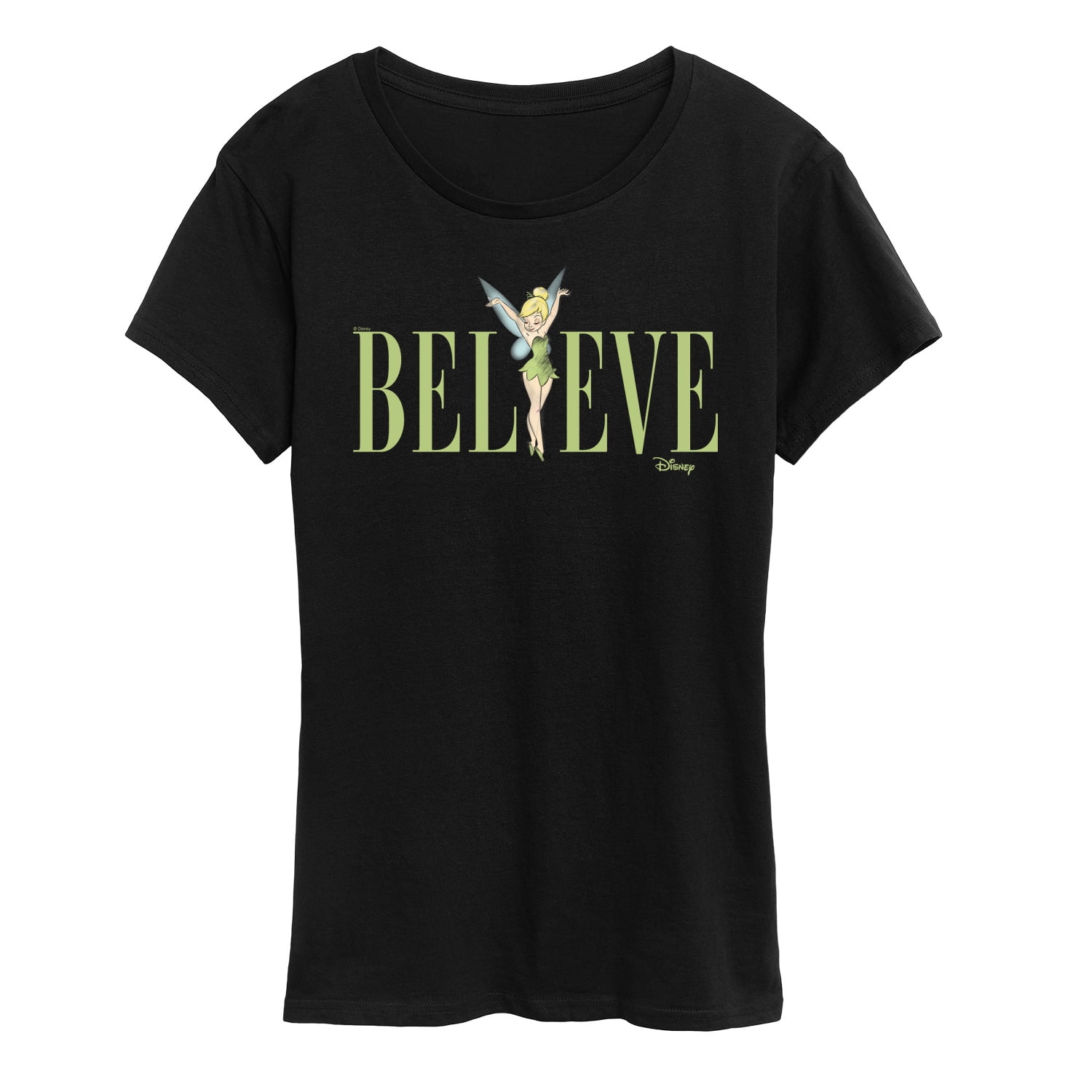 Tinker Bell - Believe - Ladies Short Sleeve Classic Fit Tee - Walmart.com