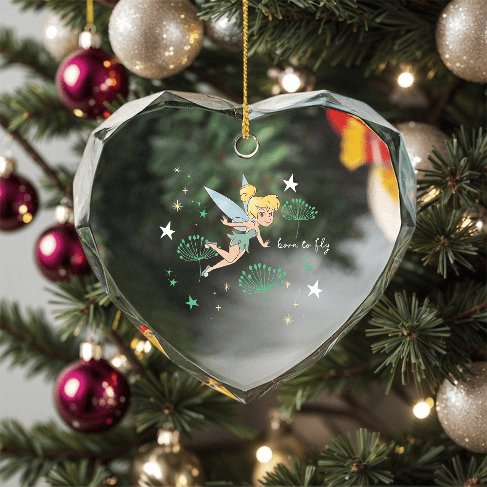 Tinker Bell Born To Fly Magical Fairy Retro Big Logo Ornament, Keepsake ...