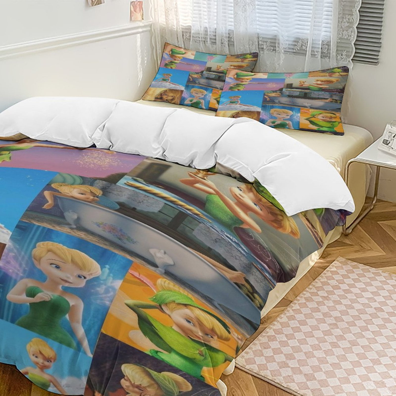 Tinker Bell Cartoon Home Bed 3-piece Set, Polyester Wash Student ...