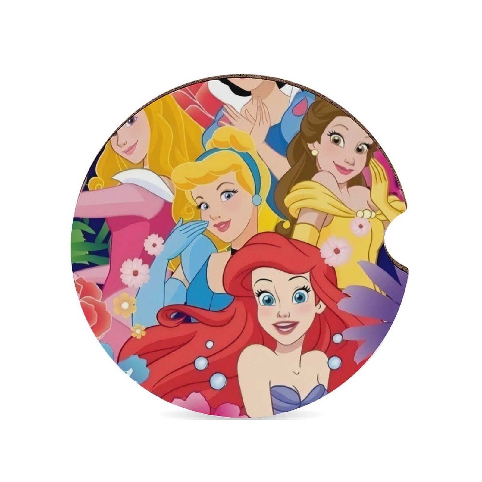 Tinker Bell Cartoon car coaster with finger notches and cork base car ...