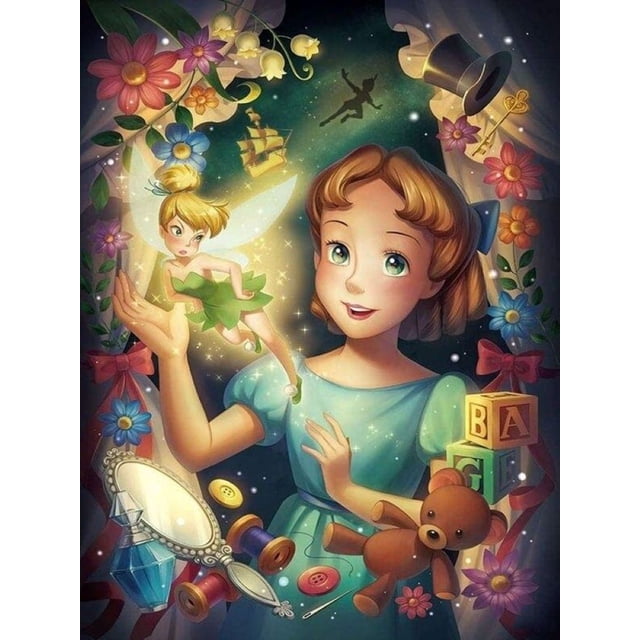 Tinker Bell Diamond Art Painting Kits for Adults - Peter Pan 5D Paint ...