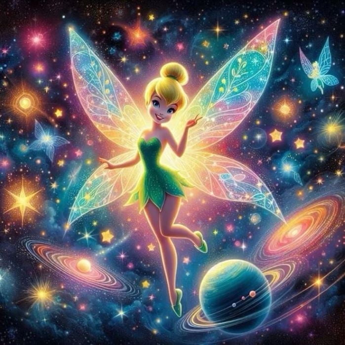 Tinker Bell Flower Fairy Princess DIY 5D Diamond Digital Painting Kit ...